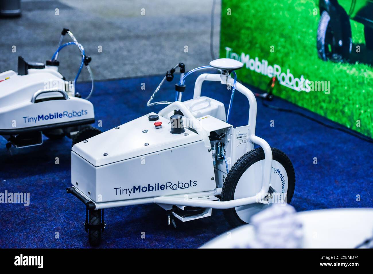 Melbourne, Australia. 27th June, 2024. TinyMobileRobots featuring sport's field line making ...