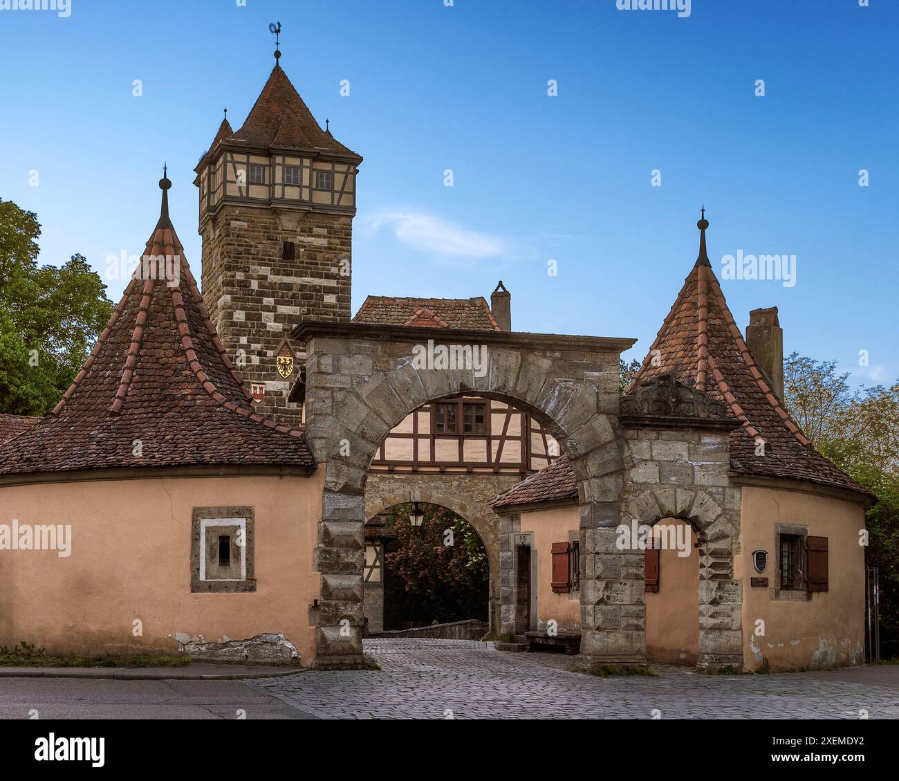 The beautiful view of the Roder Gate with Roder Tower in the old town ...