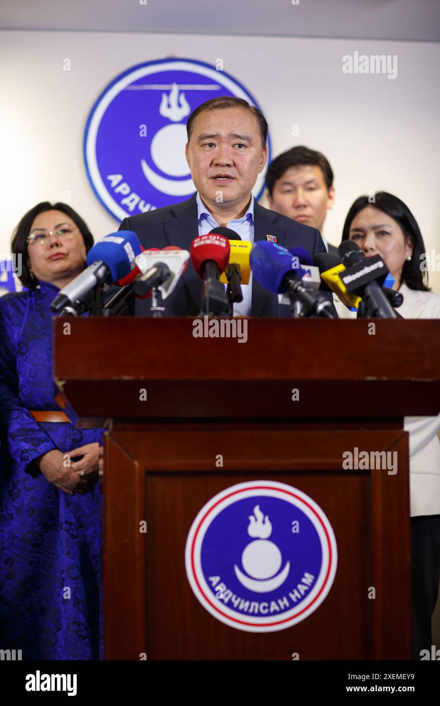 Ulaanbaatar, Mongolia. 29th Jun, 2024. Gantumur Luvsannyam, the head of ...