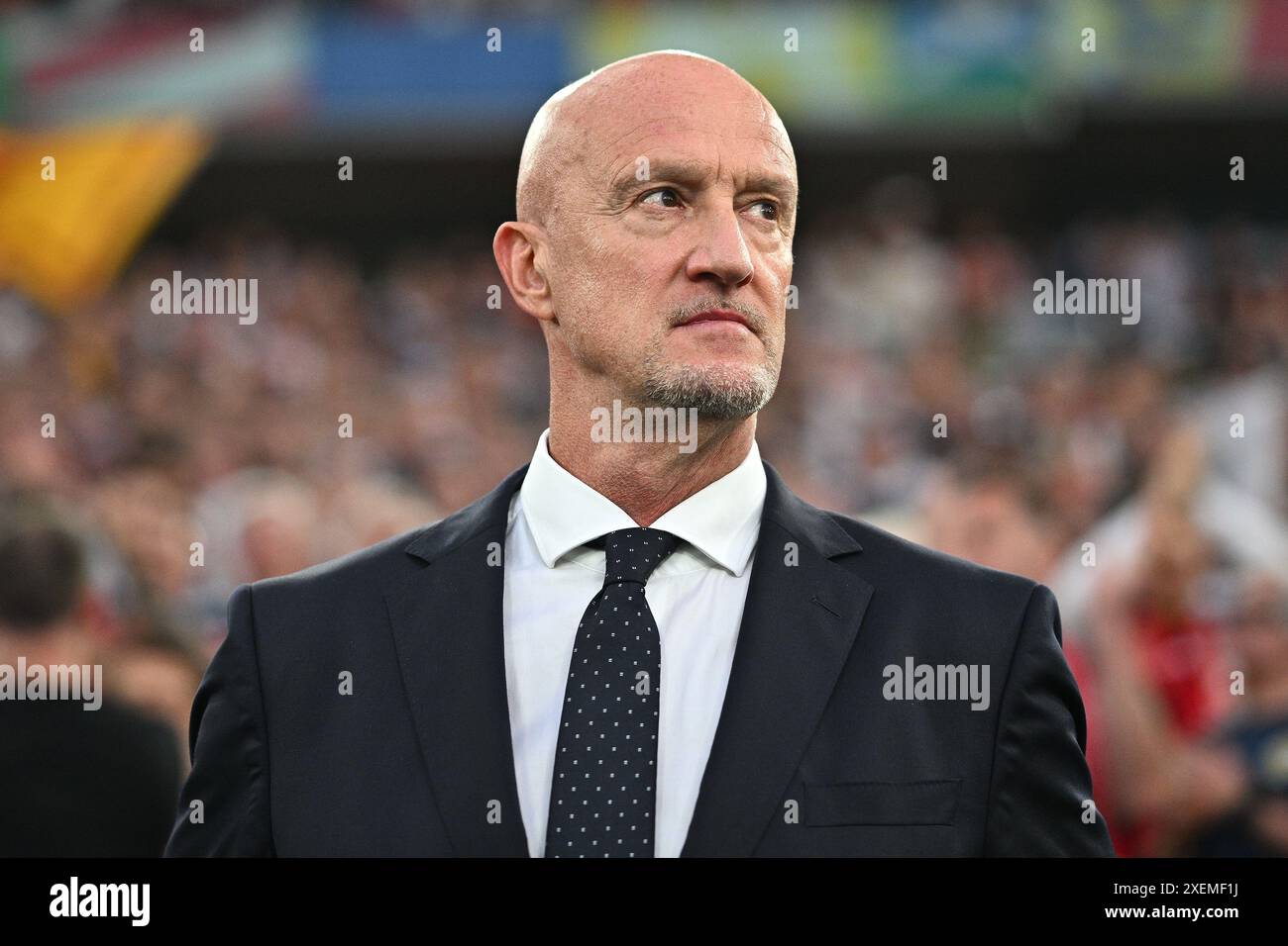 STUTTGART, GERMANY - JUNE 23: Marco Rossi, the manager of Hungary looks ...