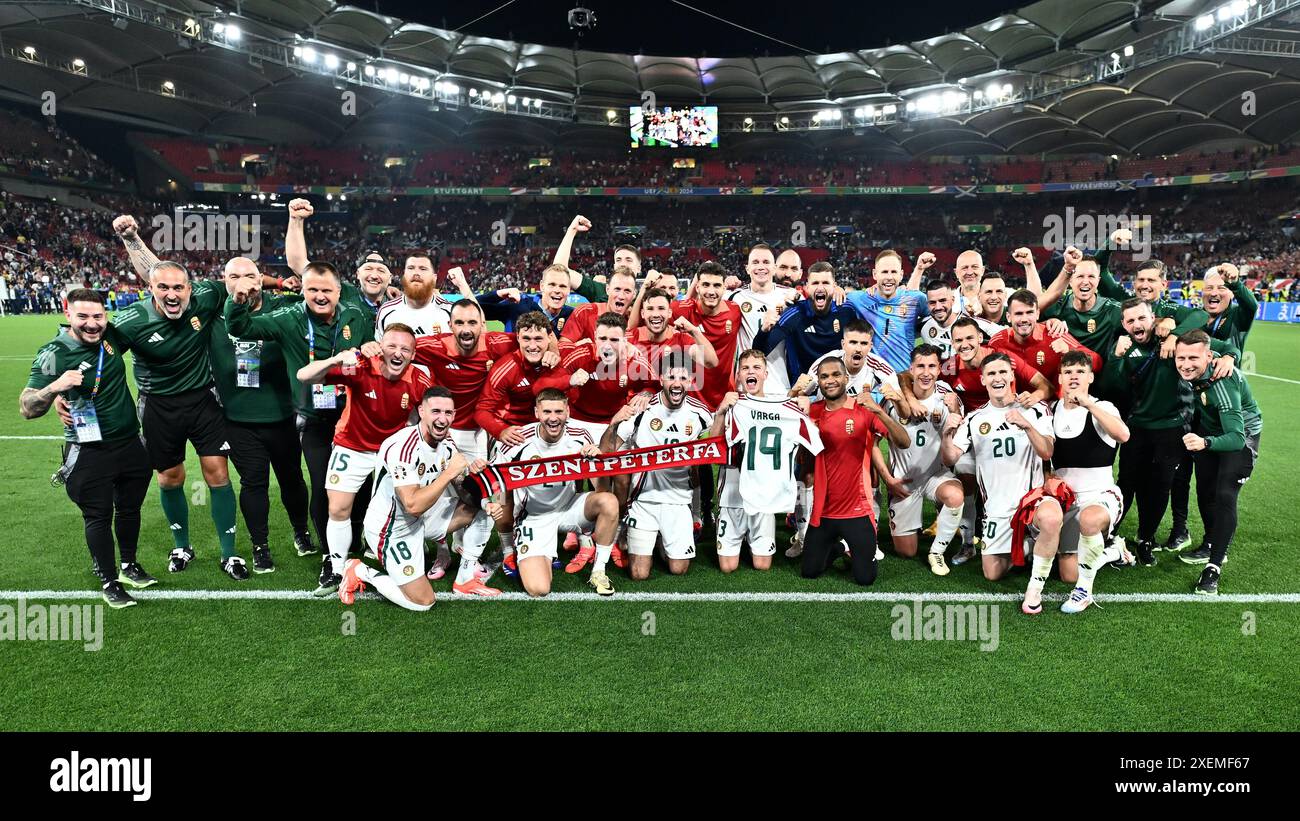 STUTTGART, GERMANY - JUNE 23: Players of Hungary pose for a photo and ...