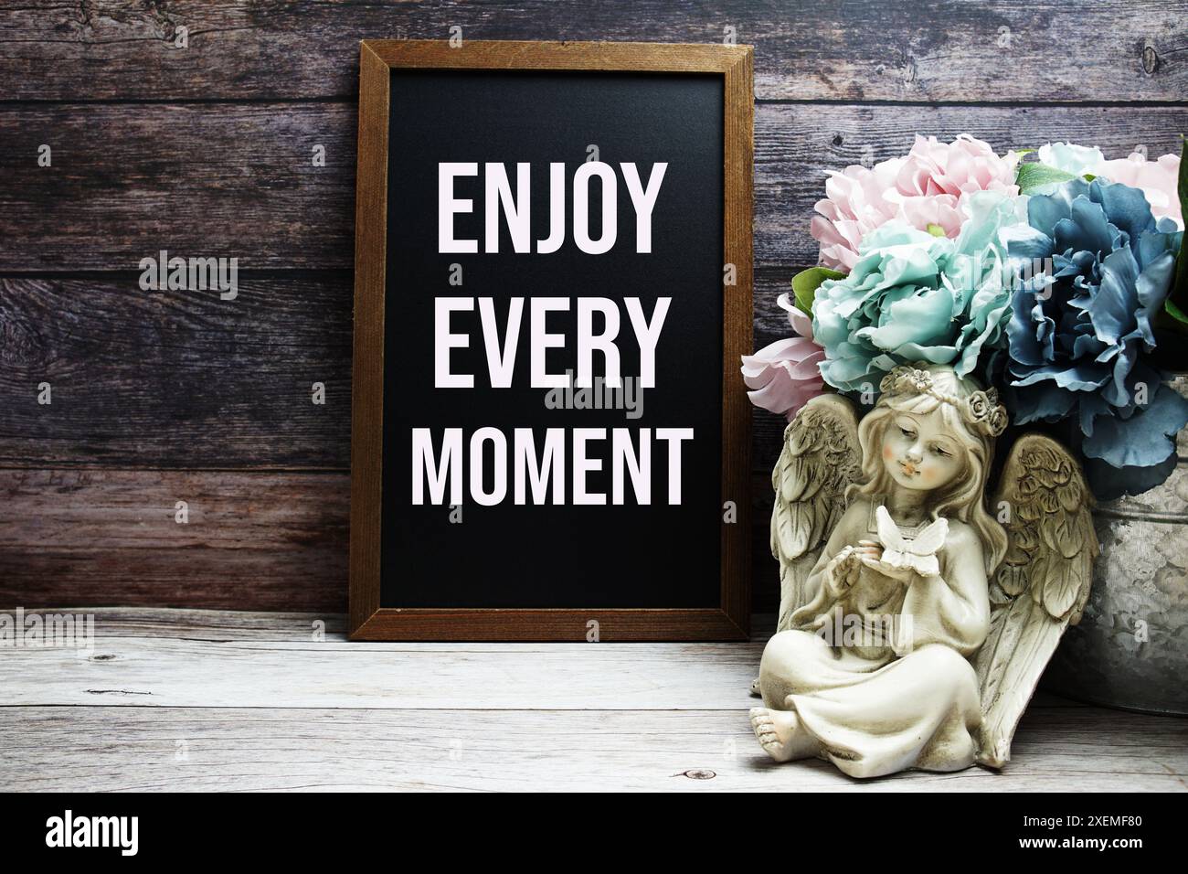 Inspirational quote Enjoy every moment text message written on ...