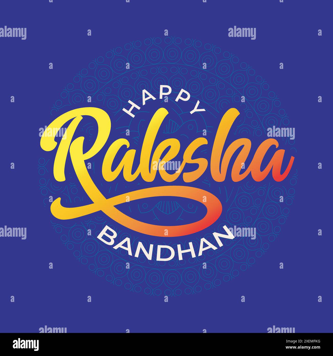 Raksha Bandhan Hand Lettering Text. Indian brother and sister festival ...