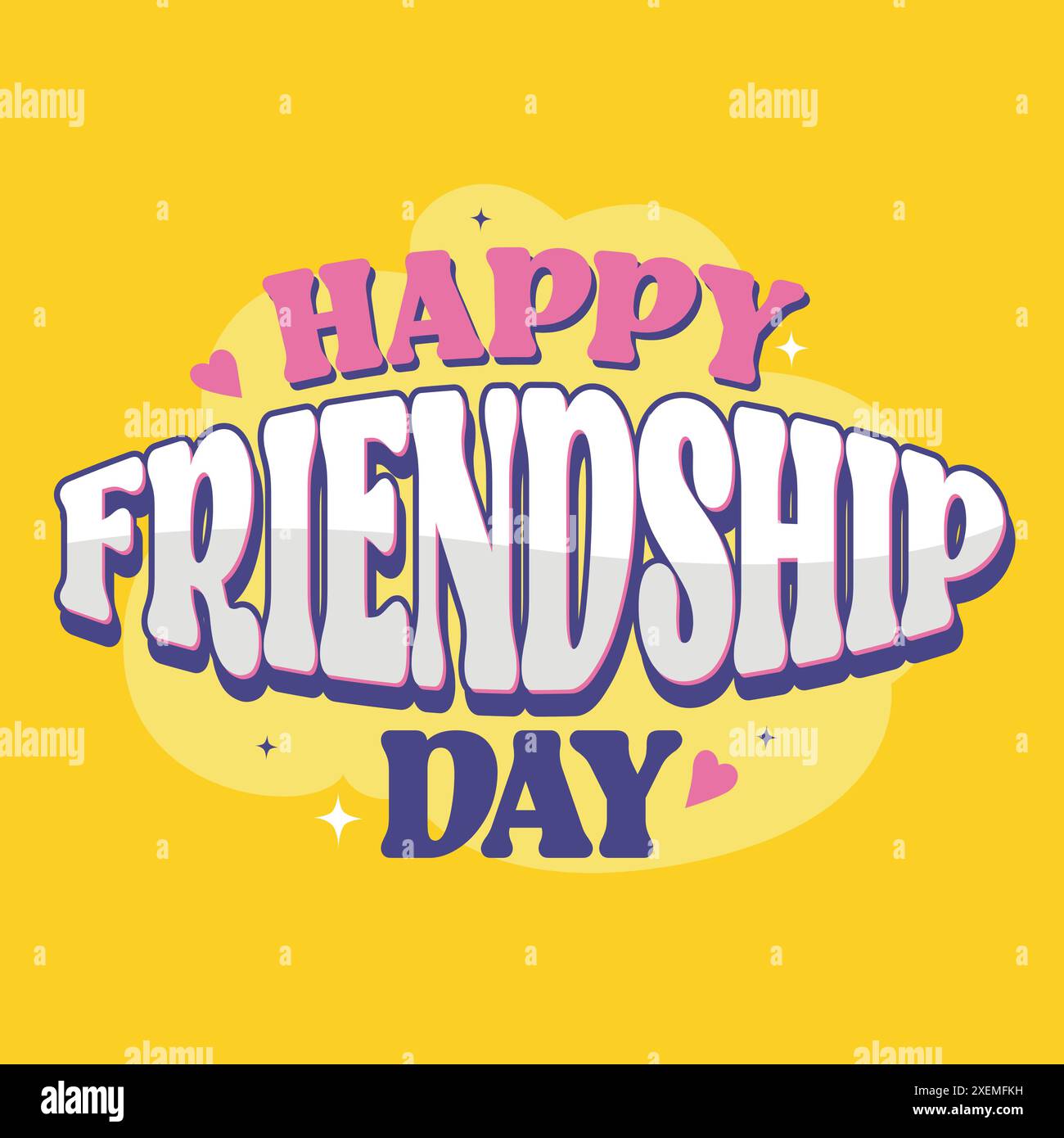 Happy Friendship day template design with colorful typography ...