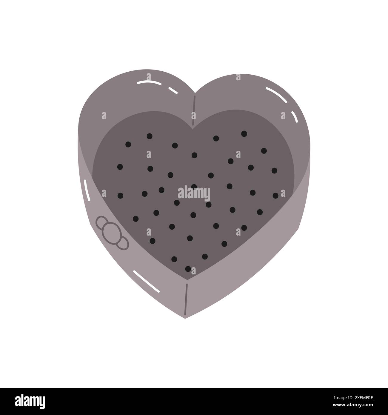 Detachable baking dish in heart shape with removable bottom. Hand drawn ...