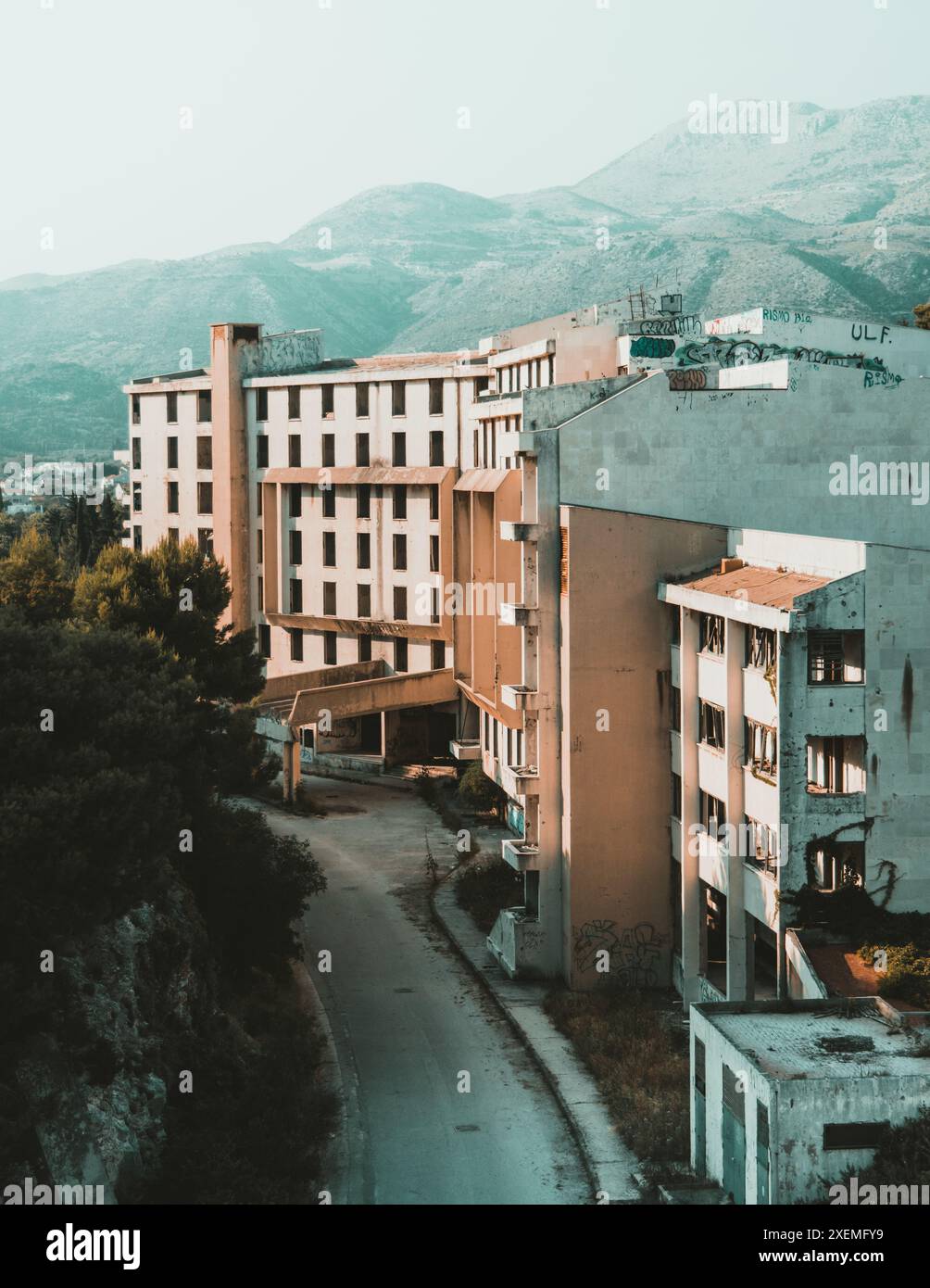 An abandoned hotel in Kupari. Croatia Stock Photo - Alamy