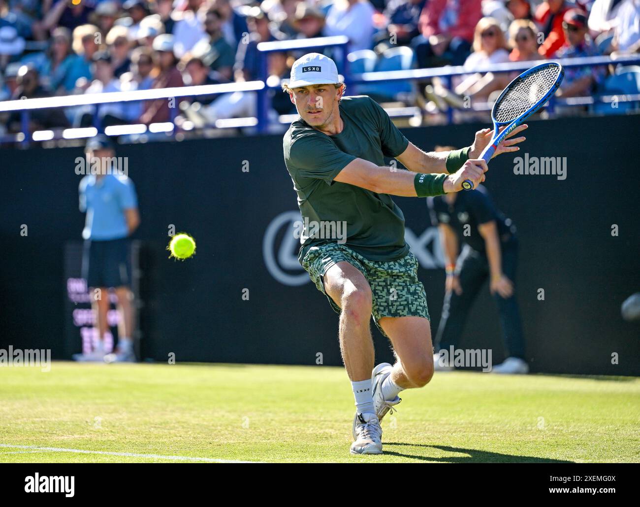 Eastbourne, UK, 28 June 2024. Max PURCELL (AUS) (PIC) beats Billy ...