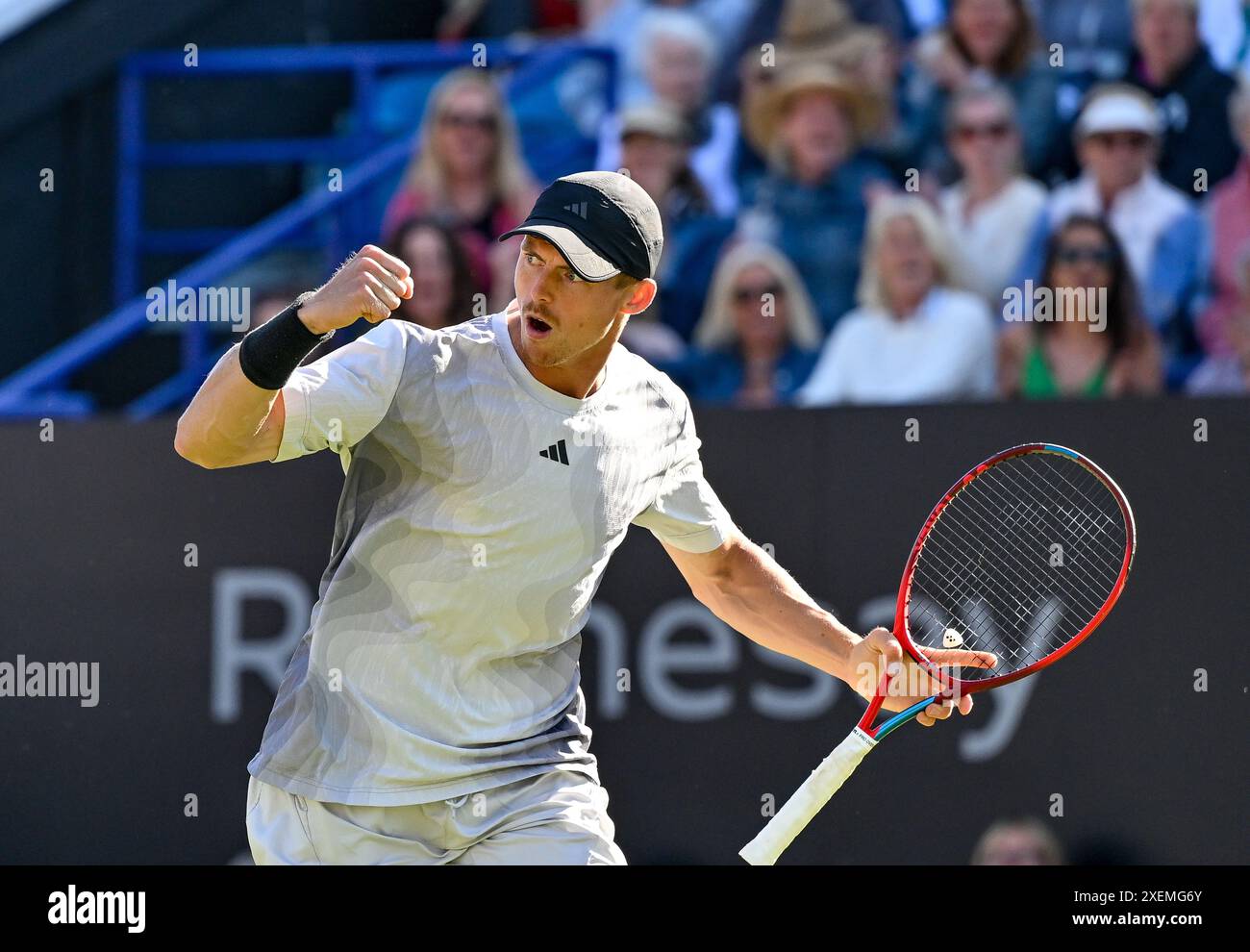 Eastbourne, UK, 28 June 2024. Max PURCELL (AUS) beats Billy HARRIS (GBR ...