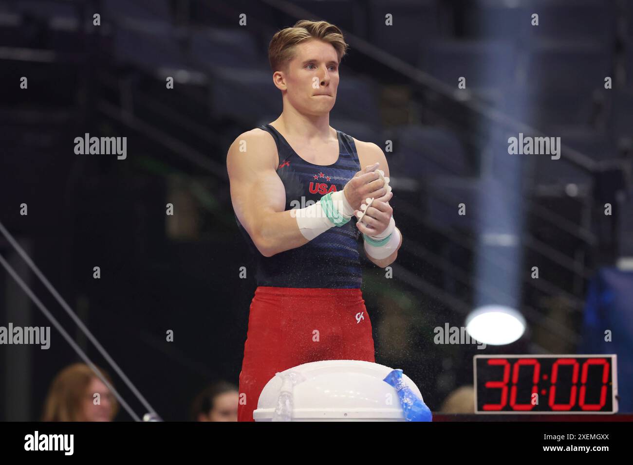June 27, 2024: Gymnast Shane Wiskus during the 2024 U.S. Olympic Trials ...