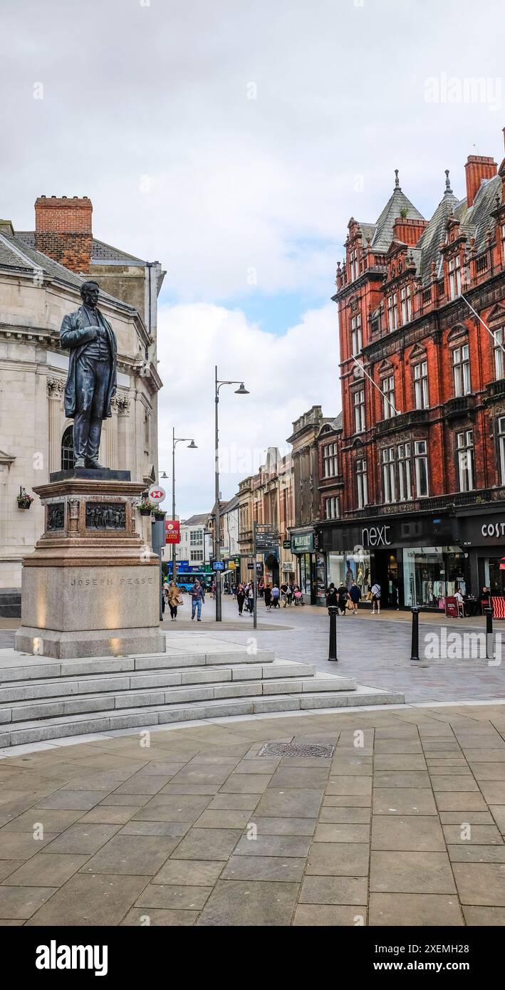 The statue of Joseph Pease in Darlington town centre,England,UK Stock ...