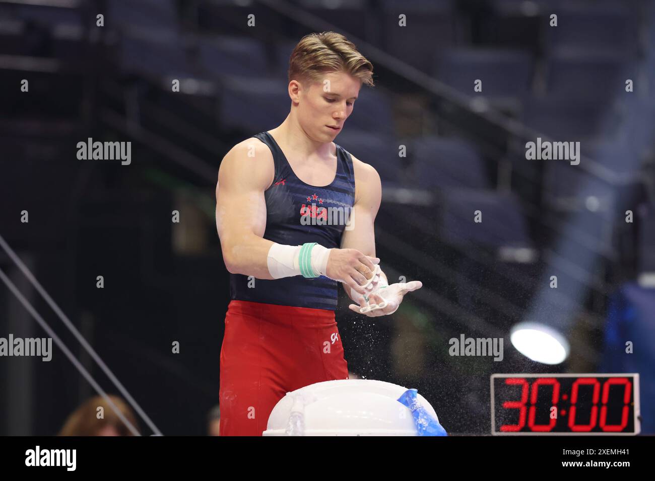 June 27, 2024: Gymnast Shane Wiskus during the 2024 U.S. Olympic Trials ...