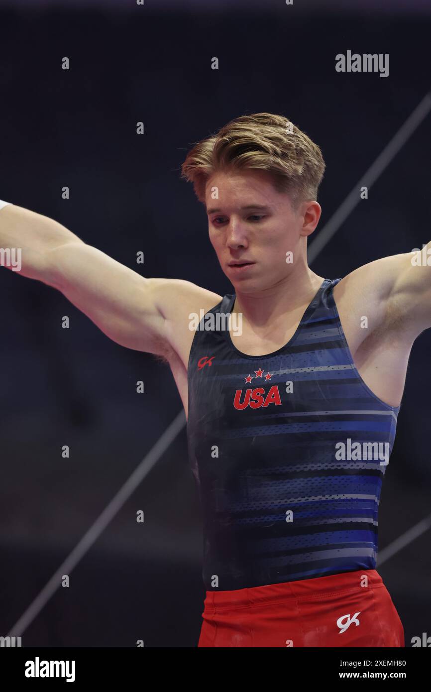 June 27, 2024: Gymnast Shane Wiskus during the 2024 U.S. Olympic Trials ...