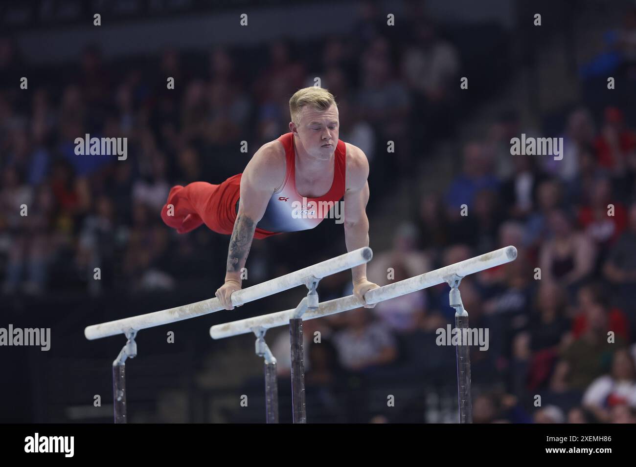 June 27, 2024: Gymnast Cameron Bock during the 2024 U.S. Olympic Trials ...