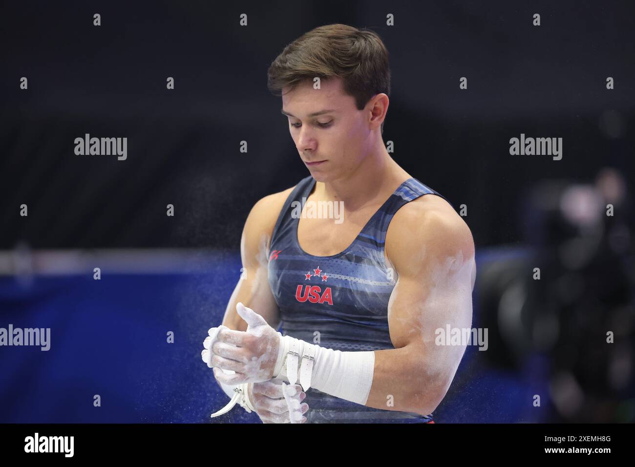 June 27, 2024: Gymnast Brody Malone during the 2024 U.S. Olympic Trials ...