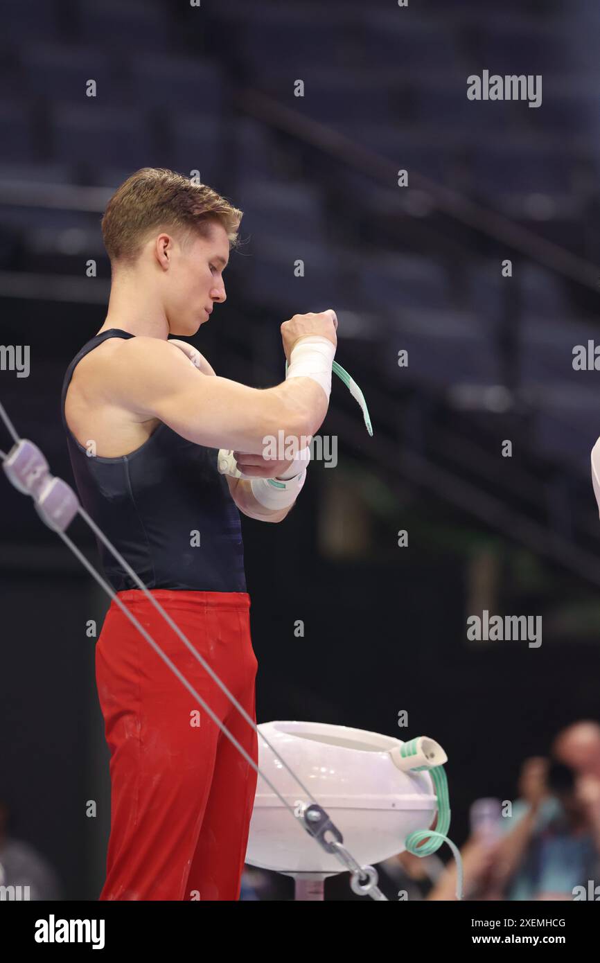 June 27, 2024: Gymnast Shane Wiskus during the 2024 U.S. Olympic Trials ...