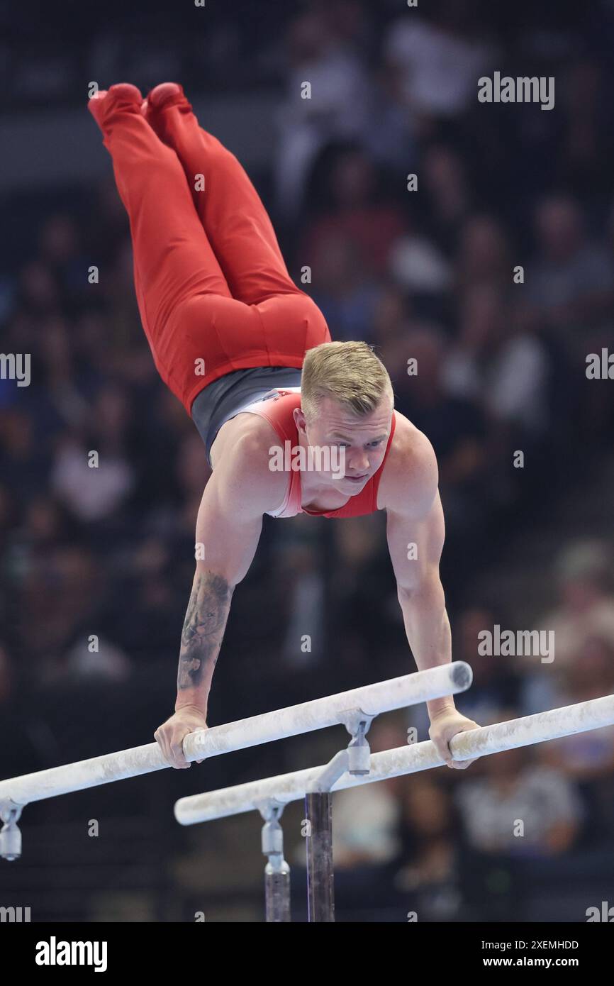 June 27, 2024: Gymnast Cameron Bock during the 2024 U.S. Olympic Trials ...
