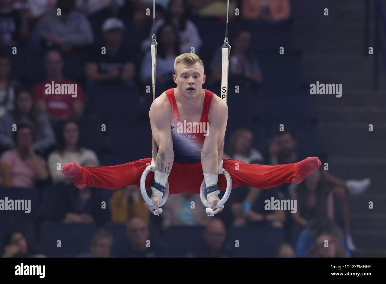 June 27, 2024: Gymnast Cameron Bock during the 2024 U.S. Olympic Trials ...