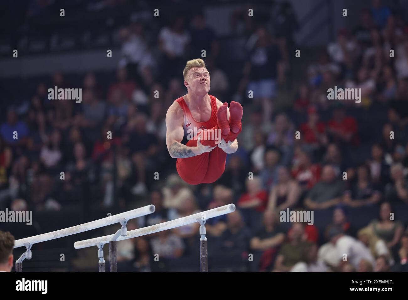 June 27, 2024: Gymnast Cameron Bock during the 2024 U.S. Olympic Trials ...