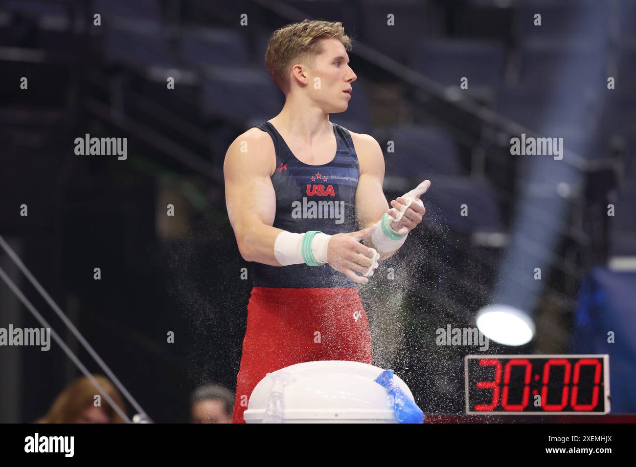 June 27, 2024: Gymnast Shane Wiskus during the 2024 U.S. Olympic Trials ...