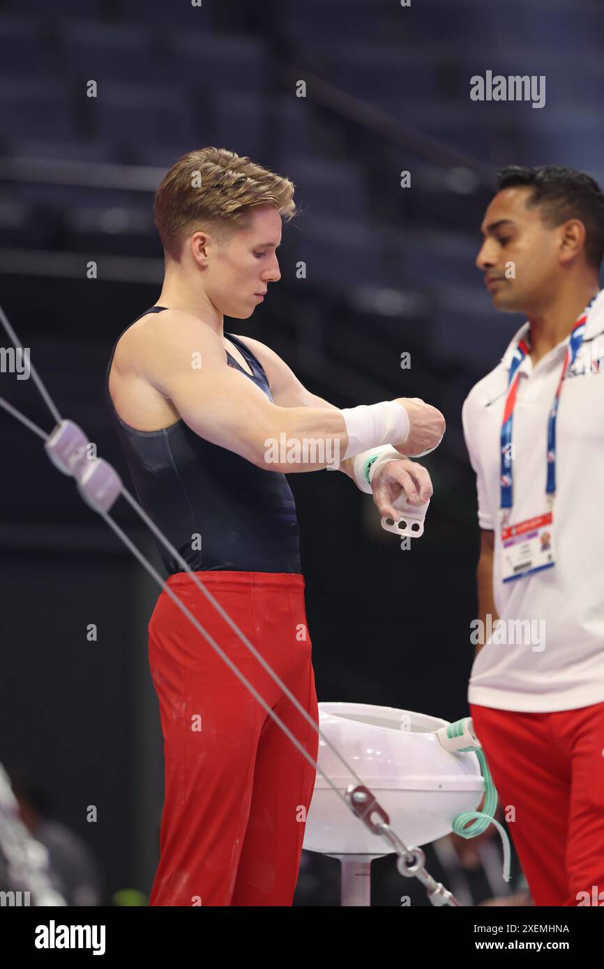 June 27, 2024: Gymnast Shane Wiskus during the 2024 U.S. Olympic Trials ...