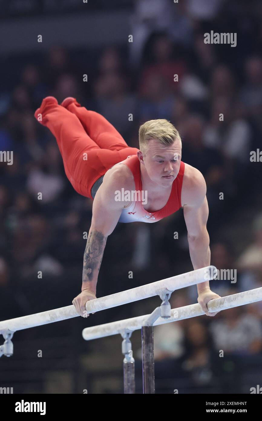 June 27, 2024: Gymnast Cameron Bock during the 2024 U.S. Olympic Trials ...