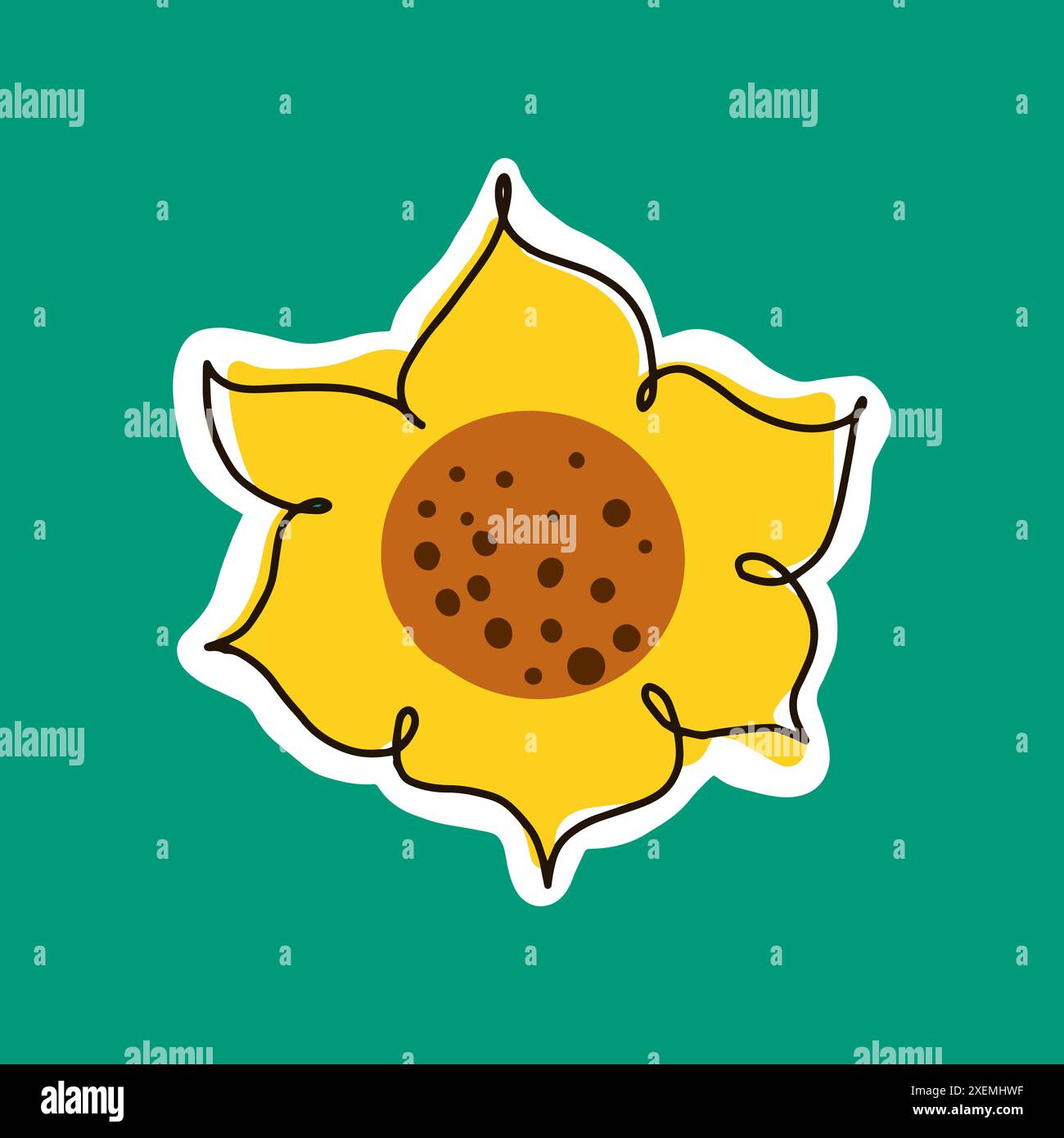 Sunflower Doodle Sticker Stock Vector Image & Art - Alamy