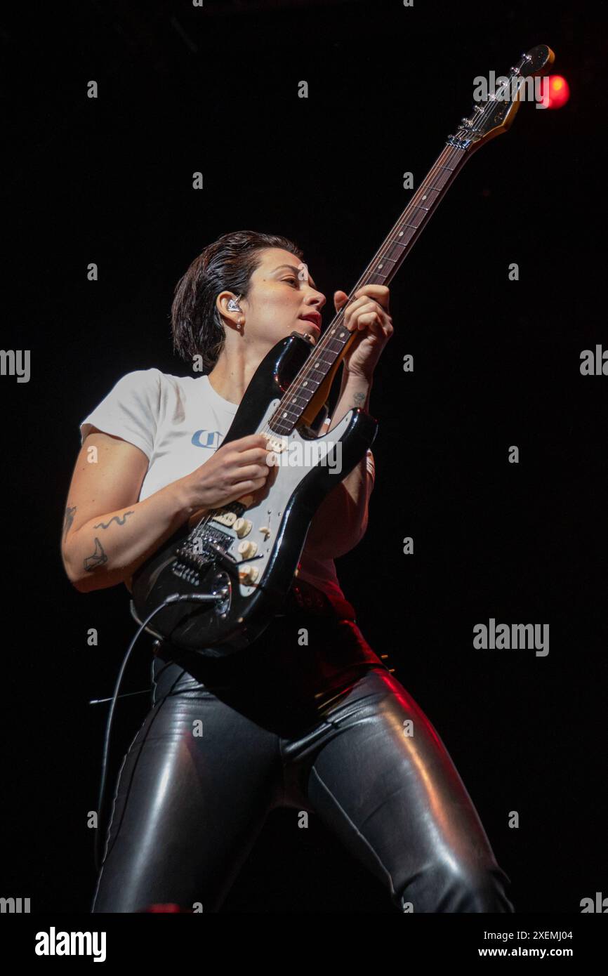 Milwaukee, USA. 27th June, 2024. Josette Maskin of MUNA during the ...
