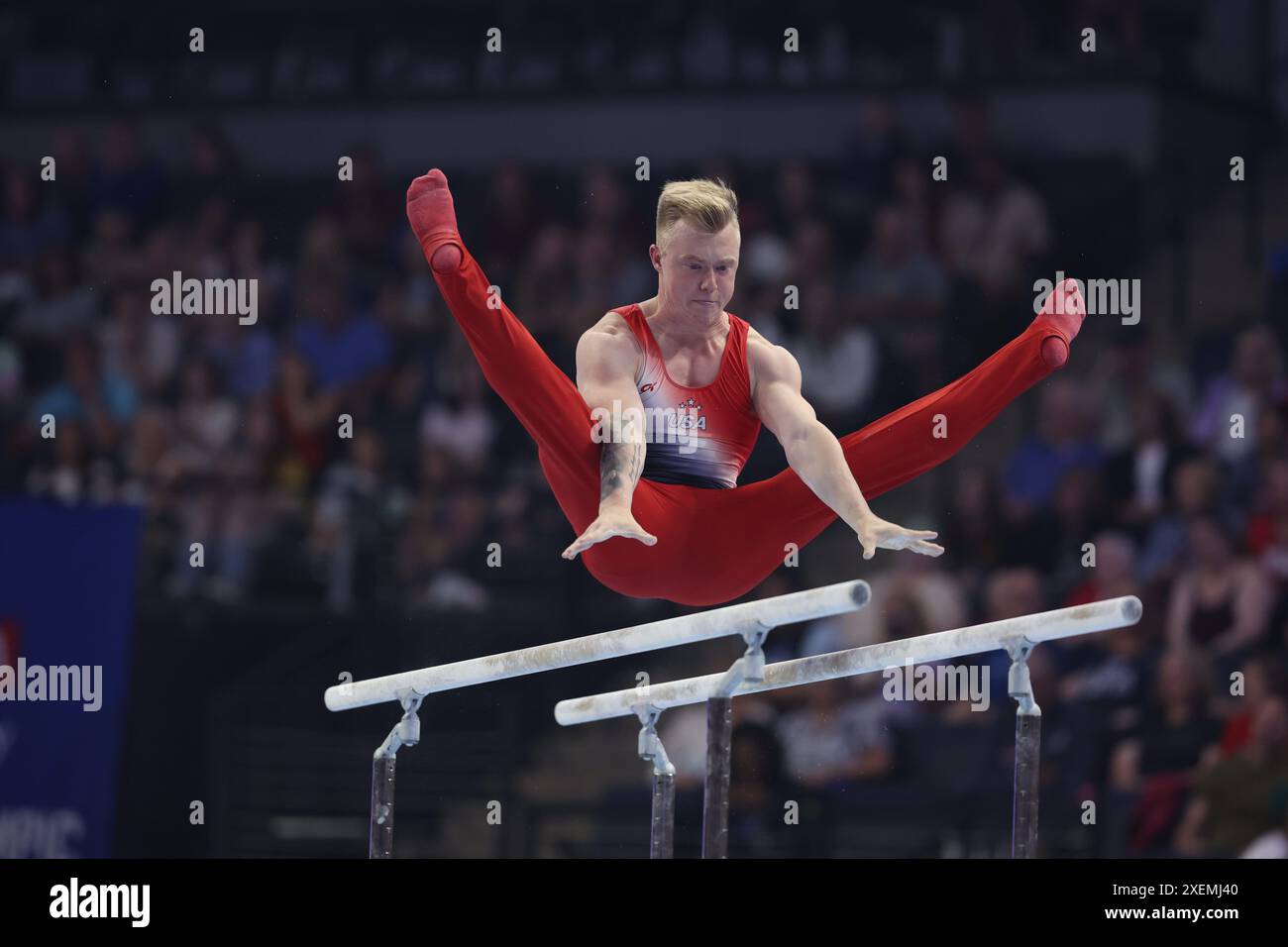 June 27, 2024: Gymnast Cameron Bock during the 2024 U.S. Olympic Trials ...