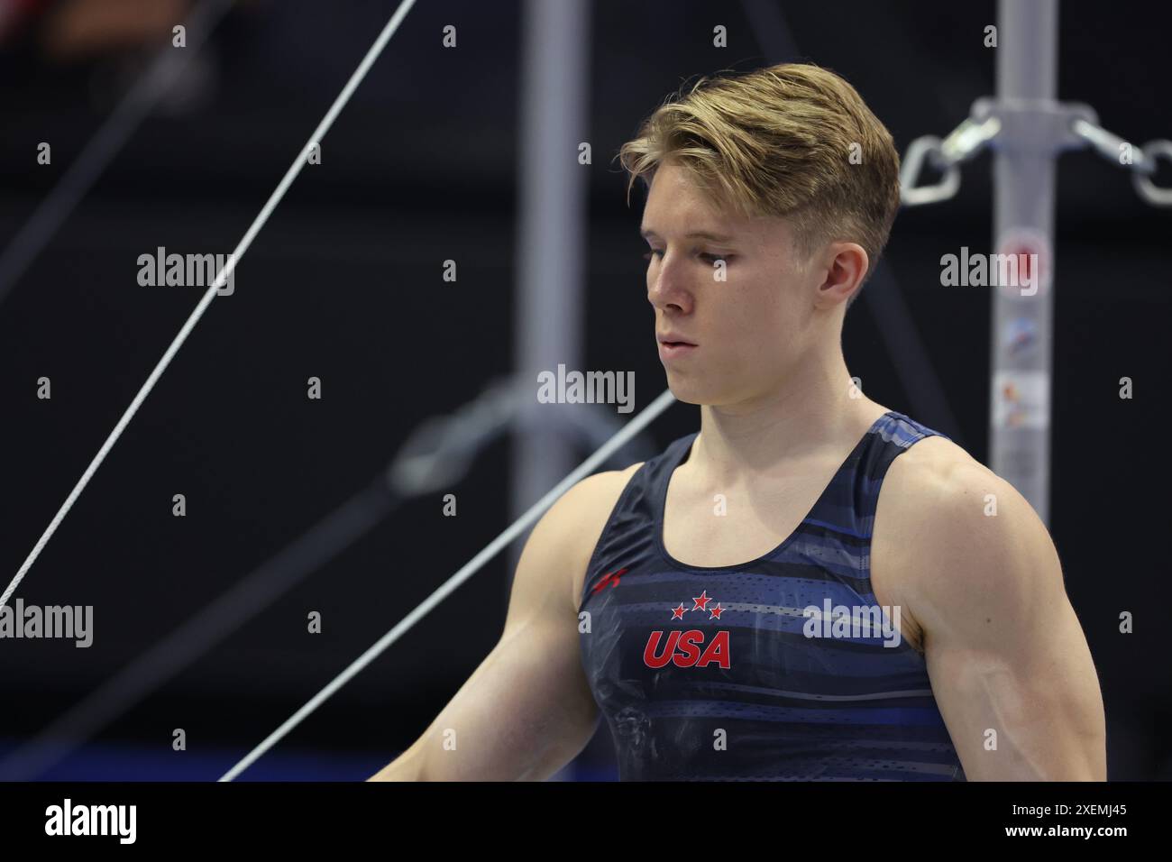 June 27, 2024: Gymnast Shane Wiskus during the 2024 U.S. Olympic Trials ...