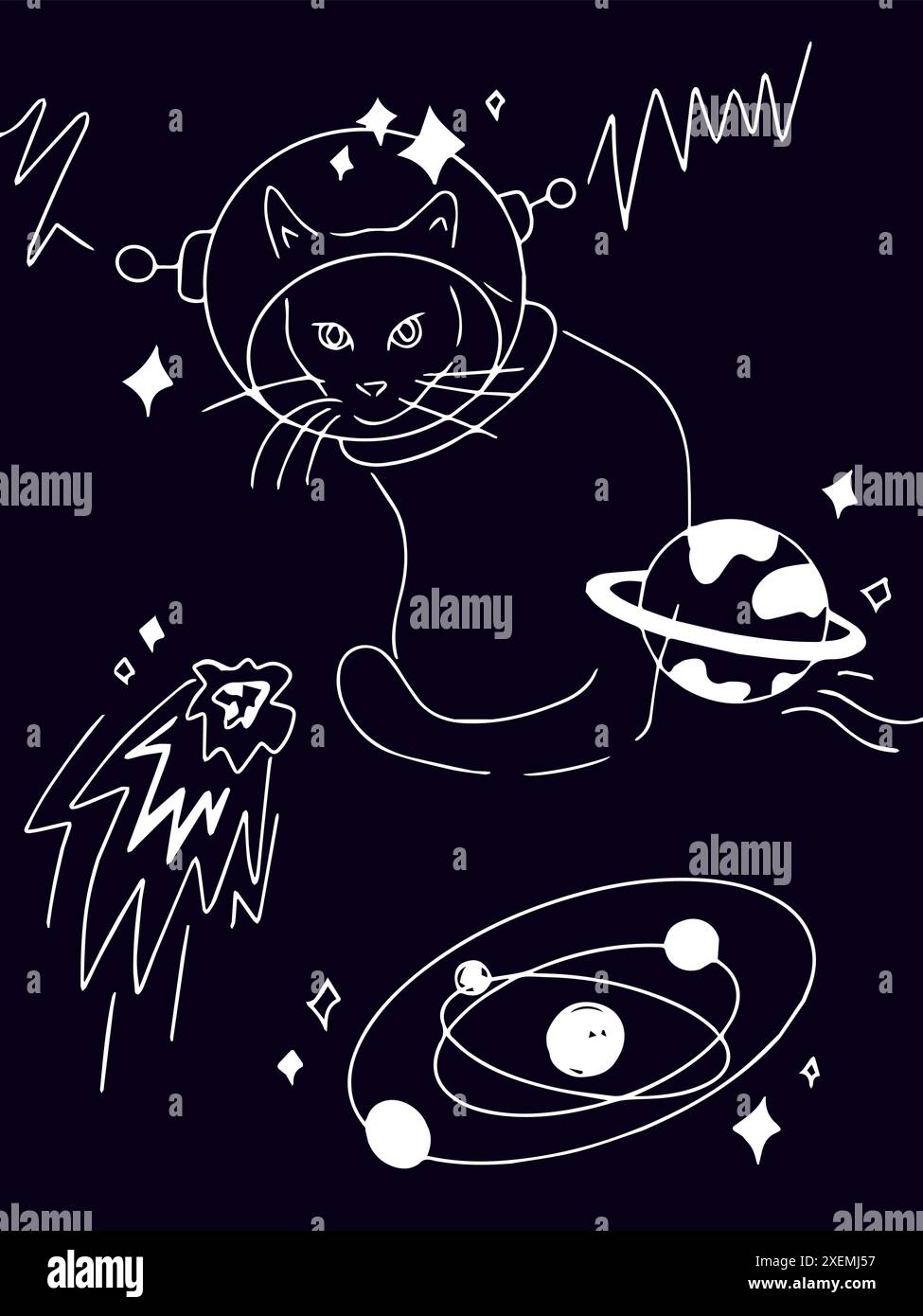 One line rocket space Stock Vector Images - Alamy