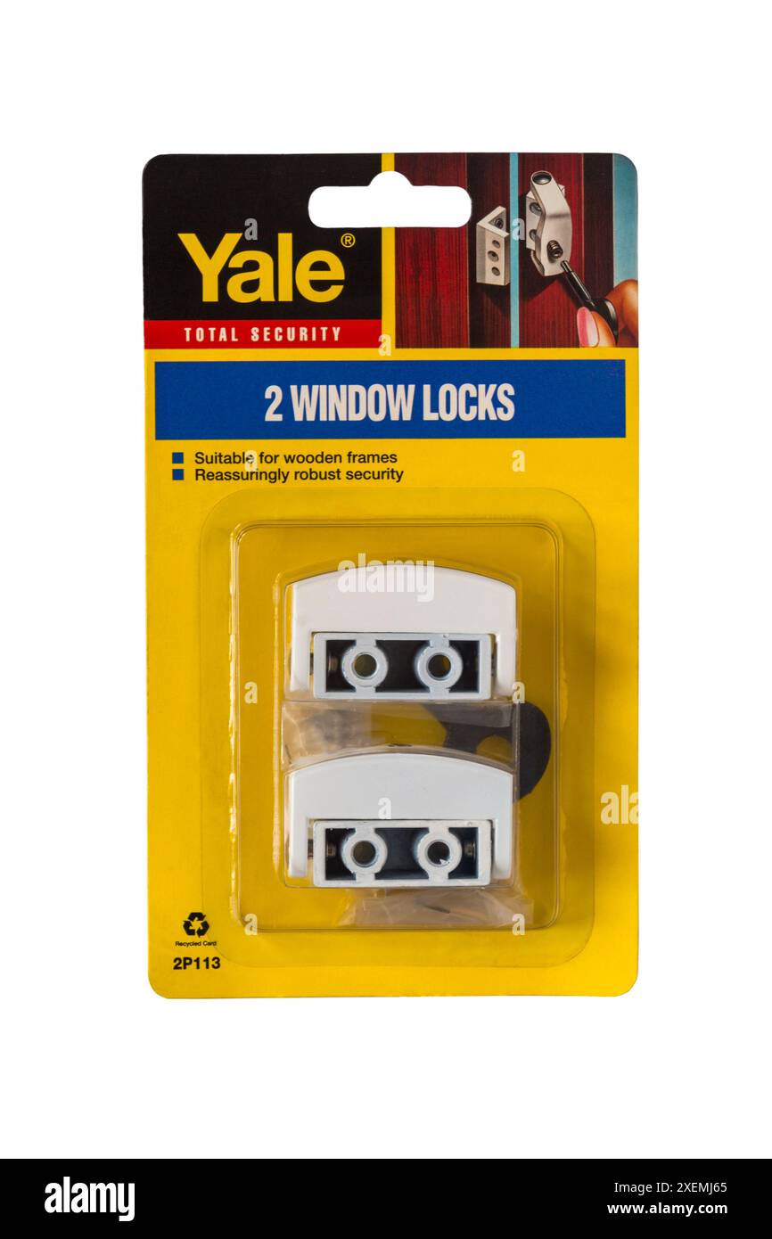 Pack of Yale 2 window locks total security isolated on white background ...