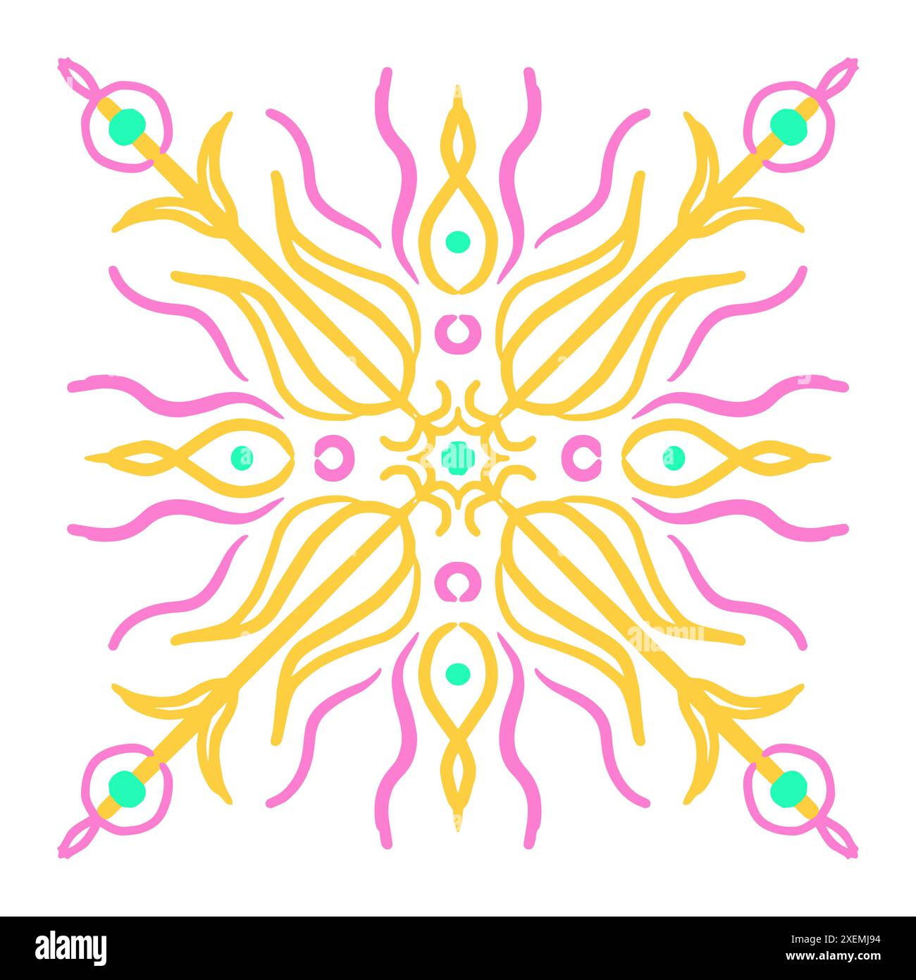 Colorful Symmetrical Mandala Stock Vector Image & Art - Alamy