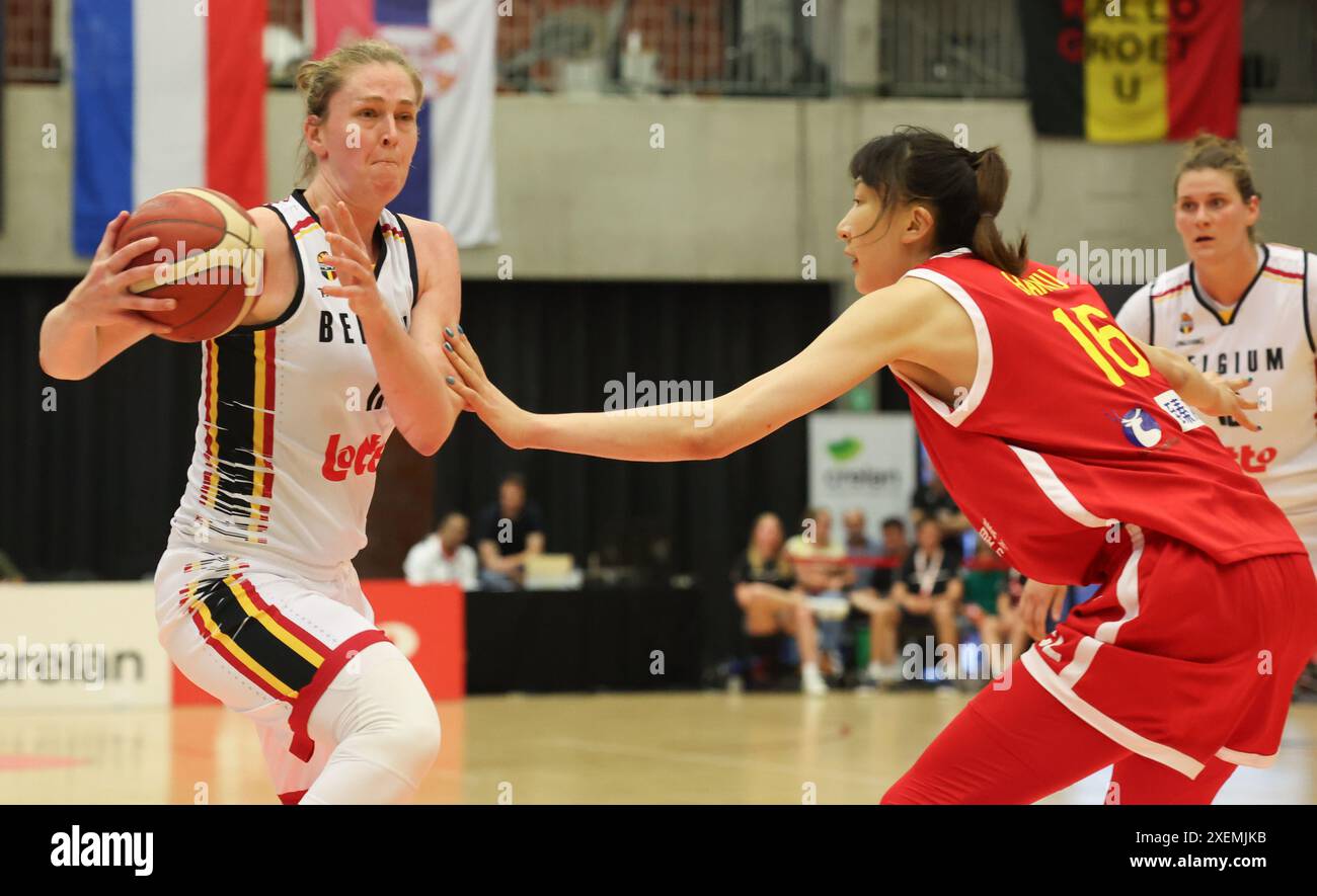 Kortrijk, Belgium. 28th June, 2024. Belgian basket player Emma ...