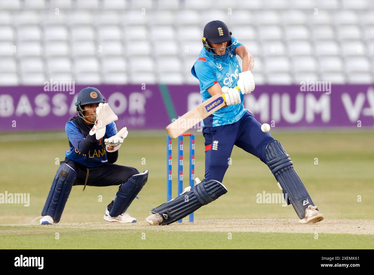 England's Harry Moore (right) batting during the first Youth One-Day ...