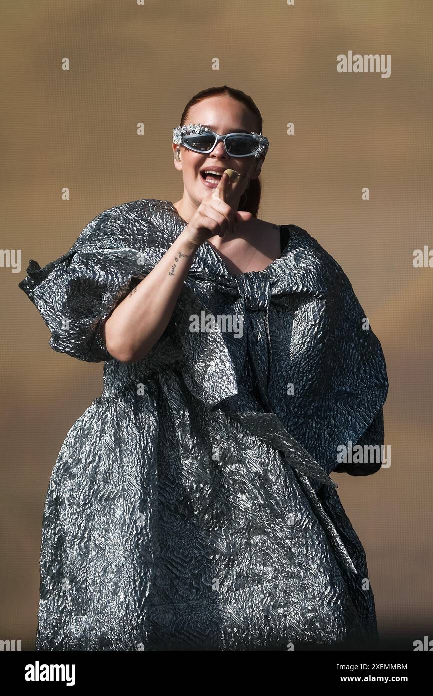 Glastonbury, UK. 28 Jun , 2024. Anne-Marie Rose Nicholson seen ...