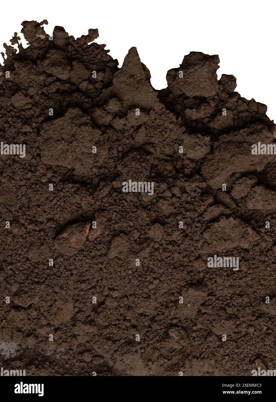 Brown ground land texture cut isolated on white studio background Stock ...