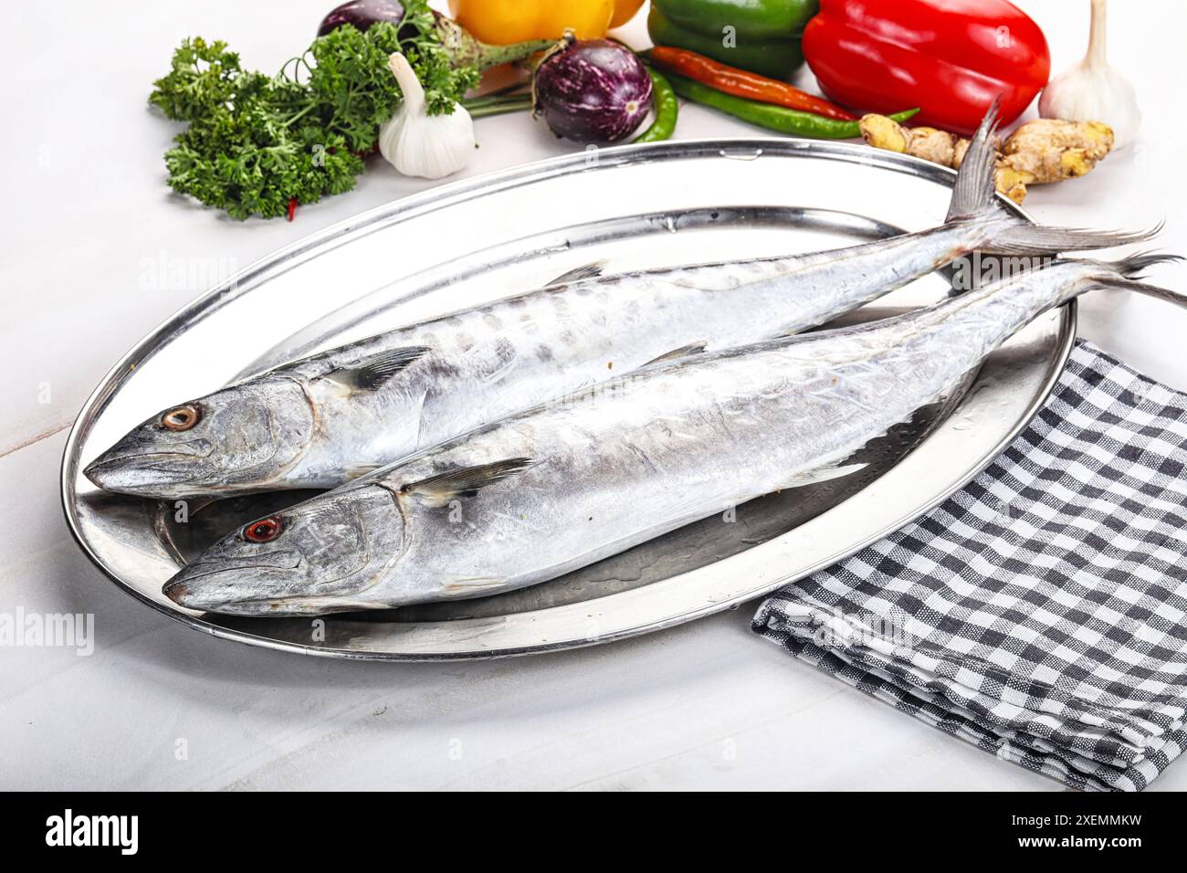 Raw two fresh mackerel fish for cooking Stock Photo - Alamy