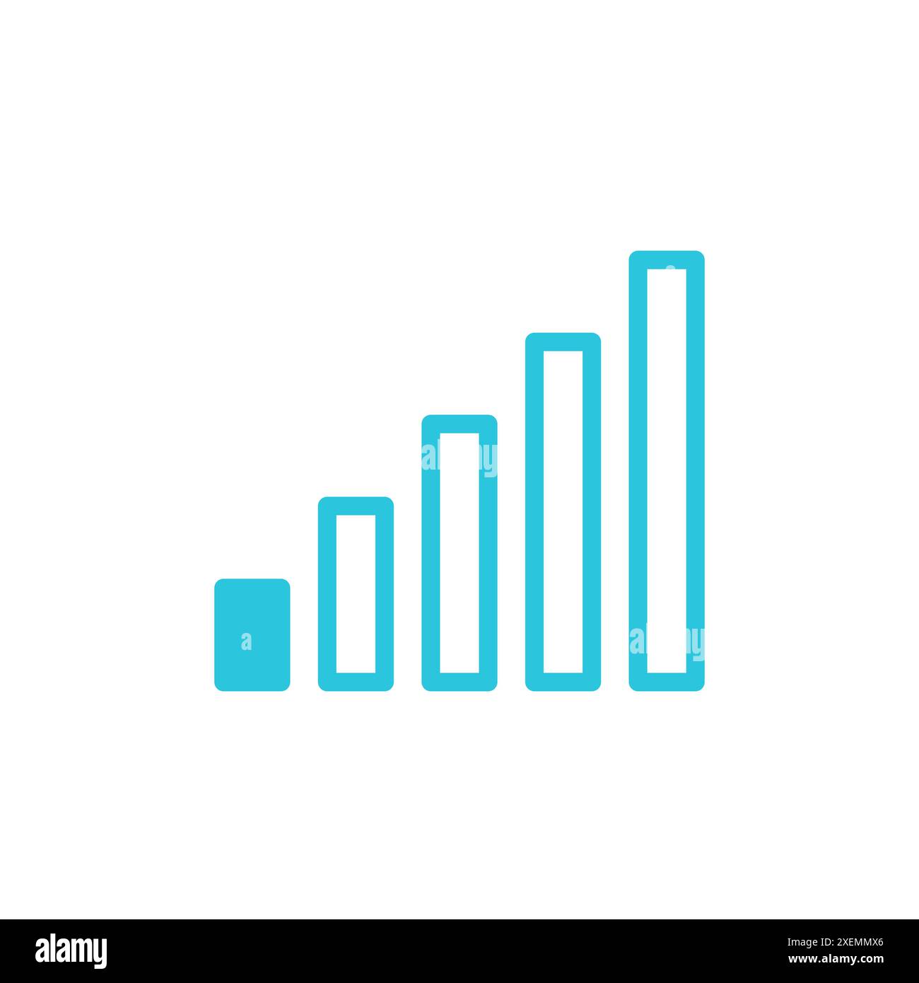 Signal icon, low, icon. Isolated on white background. From blue icon ...
