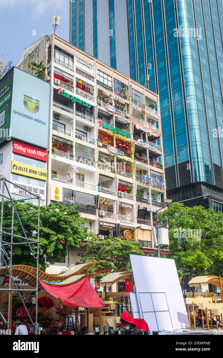 Ho Chi Minh City, Vietnam - 3 Feb, 2024: The Cafe Apartment building at ...
