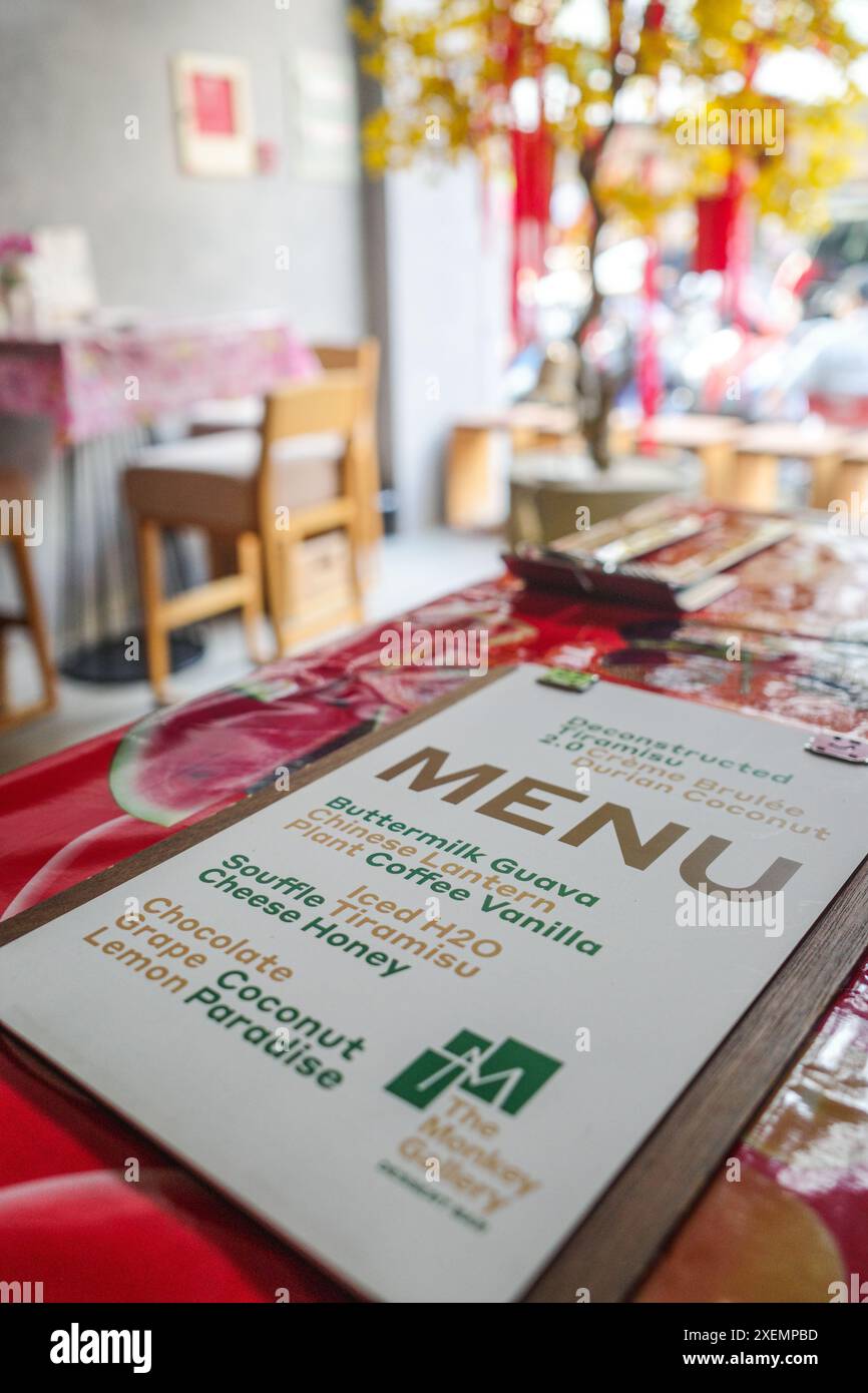 Ho Chi Minh City, Vietnam - 3 Feb, 2024: Menu at the Monkey Gallery ...