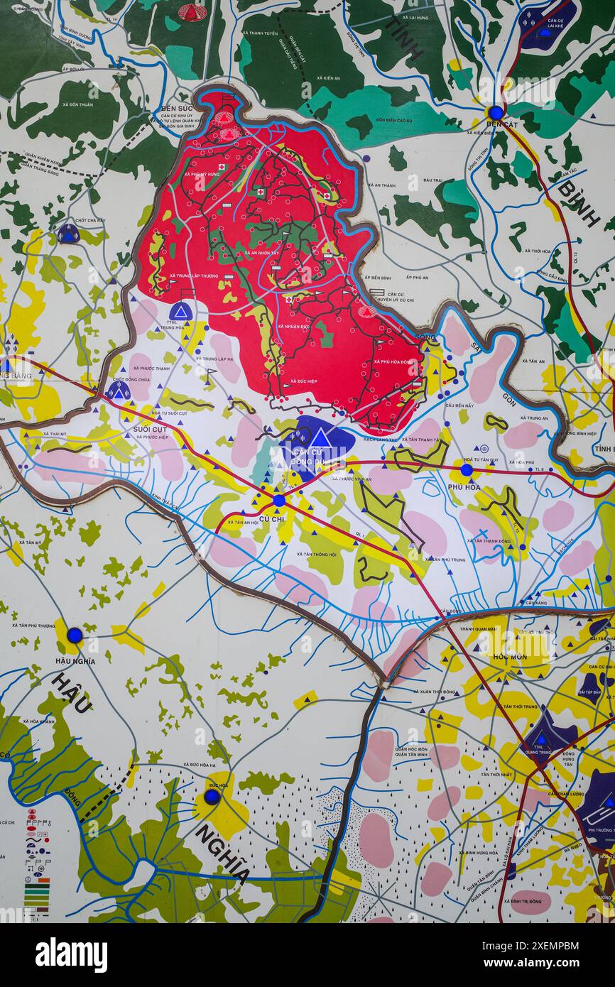 Ho Chi Minh City, Vietnam - 2 Feb, 2024: Location map of the iconic Cu ...