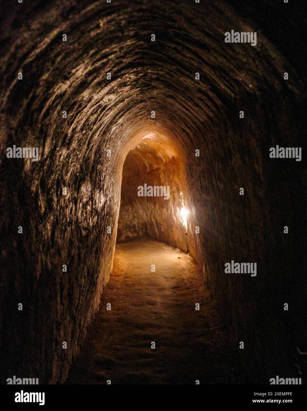 Ho Chi Minh City, Vietnam - 2 Feb, 2024: Tunnel Entrance in the Cu Chi ...