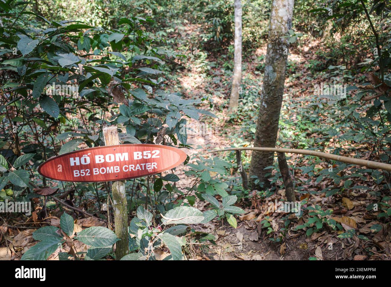 Hi Chi Minh City, Vietnam - 2 Feb, 2024: Crater from a bomb dropped by ...