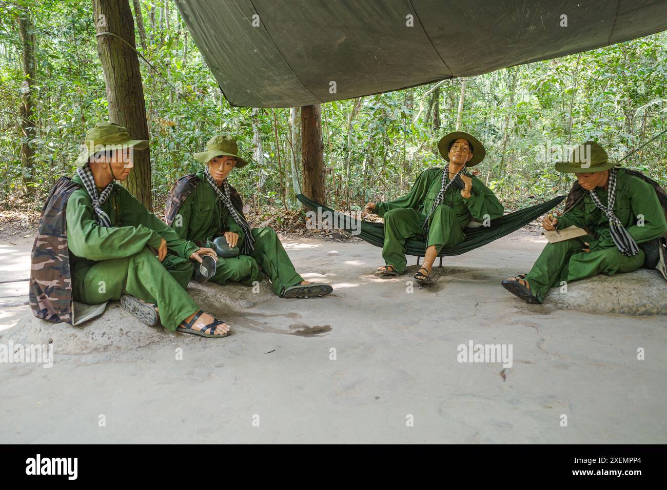 Ho Chi Minh City, Vietnam - 2 Feb, 2024: Mannequins depicting vietcong ...