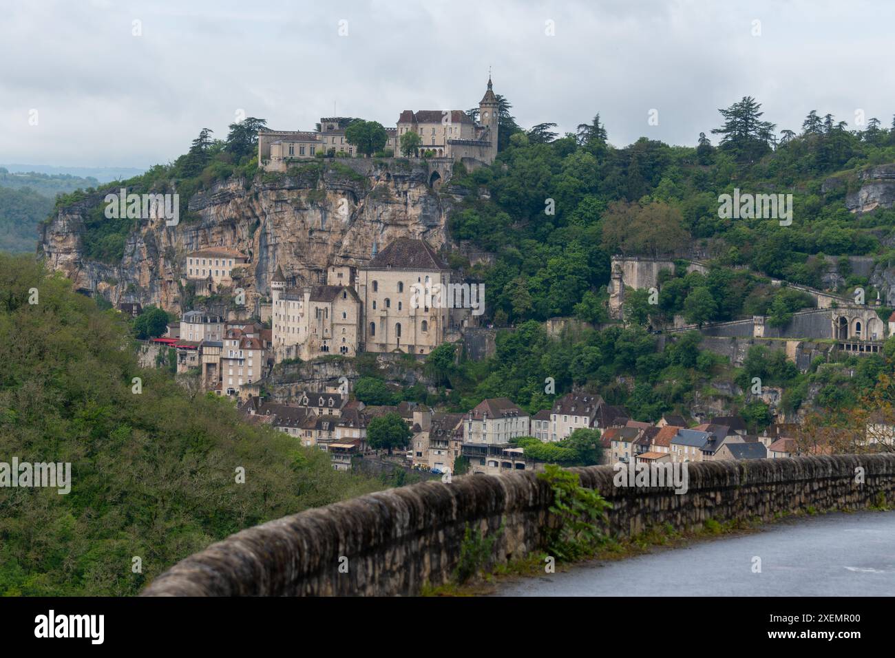Rocamadour medieval village located on pilgrims route in Lot department ...
