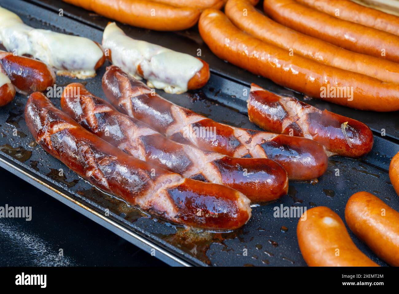 German street food on Portobello road Saturday food market, London, Uk ...