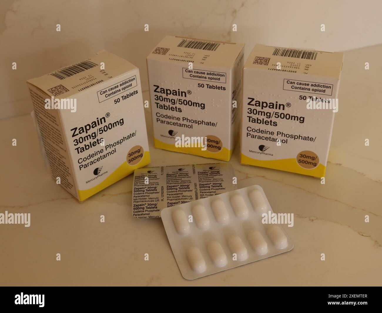 Codeine phosphate / paracetamol tablets are marketed as Zapain, an opioid painkiller on ...