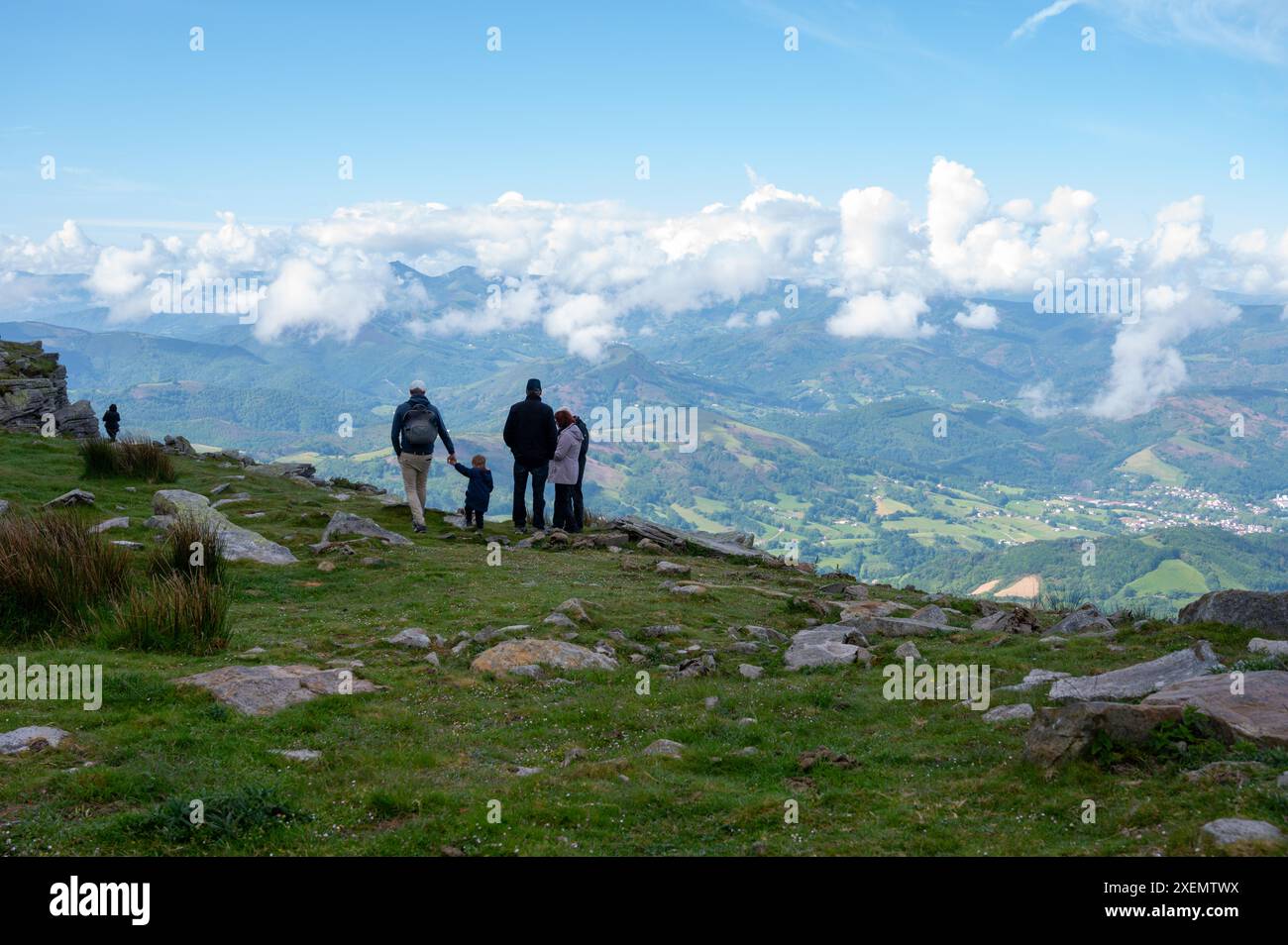 Travelling by old wooden train up to Larrun or La Rhune, Larhune ...