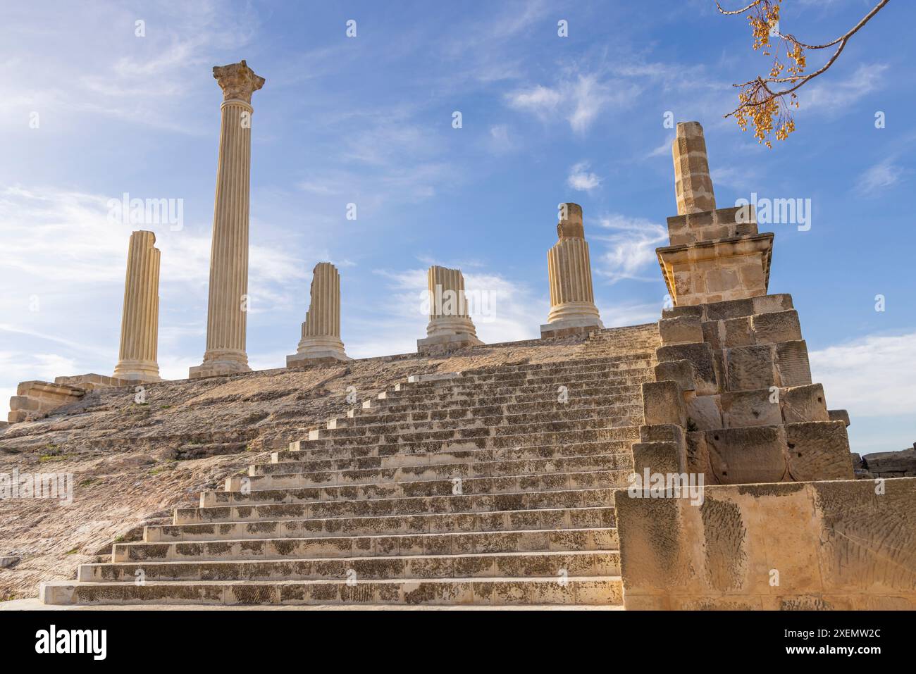 Ben Arous, Tunisia. Tourists at the ruins of the Roman Capitol at the ...