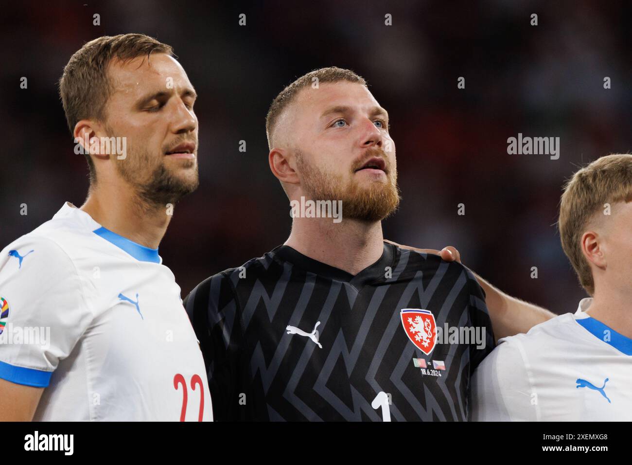 Tomas Soucek, Jindrich Stanek seen during UEFA Euro 2024 game between ...